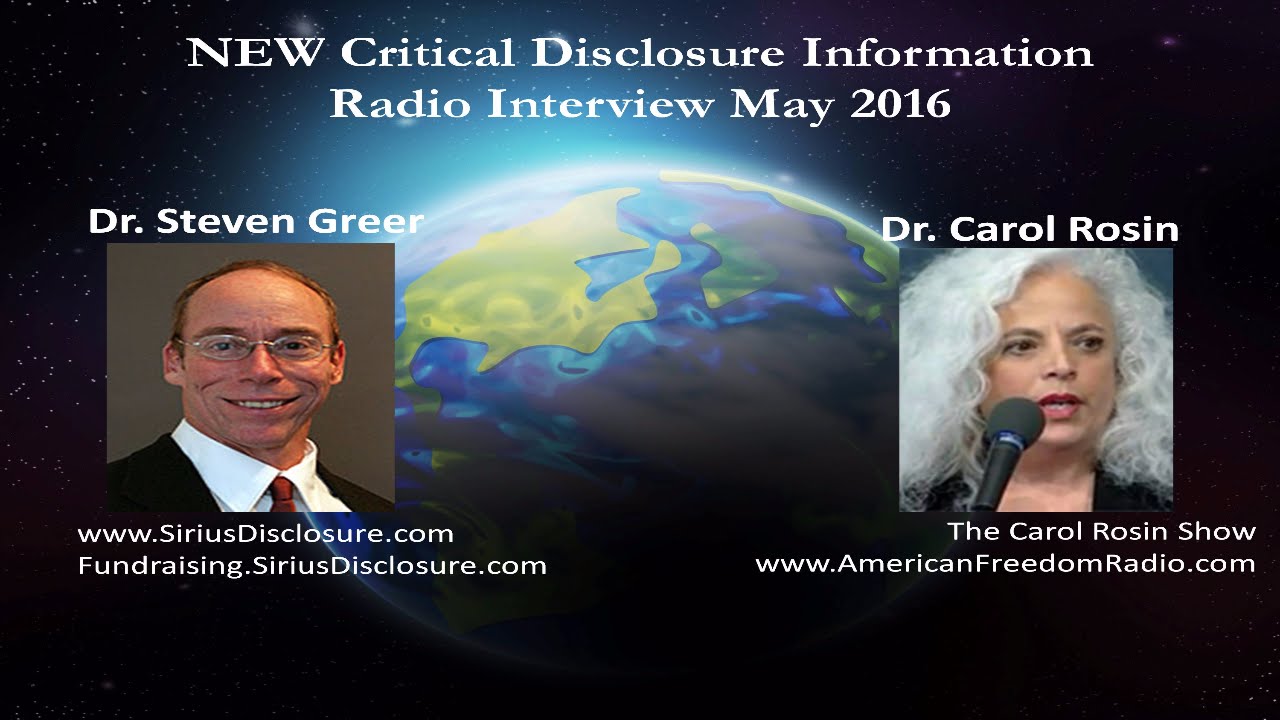 Dr Steven Greer New Critical Urgent Disclosure Information May 2016 ...